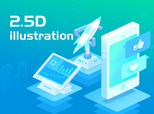 “2.5D”插图-Banner、App闪屏_纠解君-站酷ZCOOL
