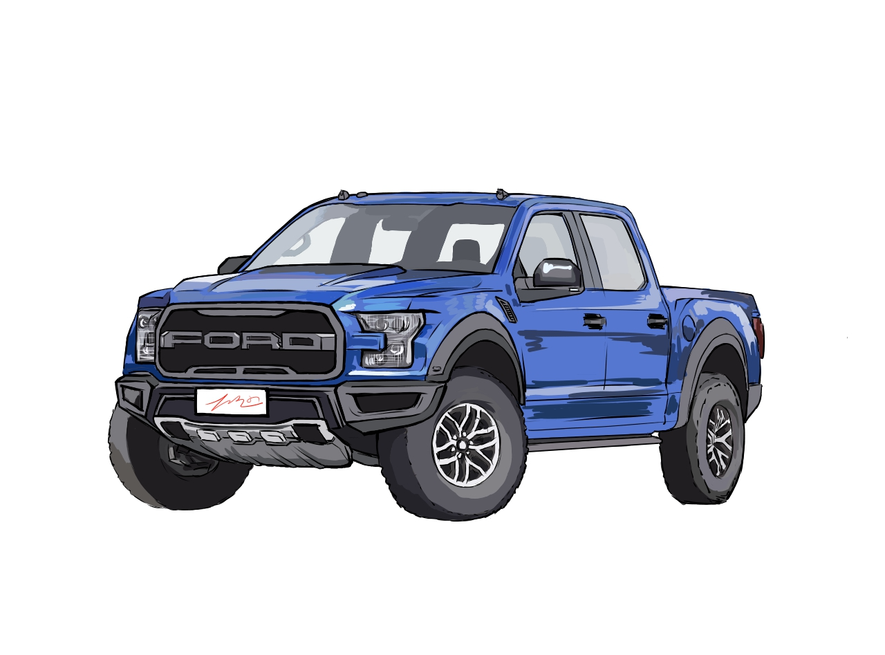 手绘汽车 福特F-150_黄焖jimmy-站酷ZCOOL