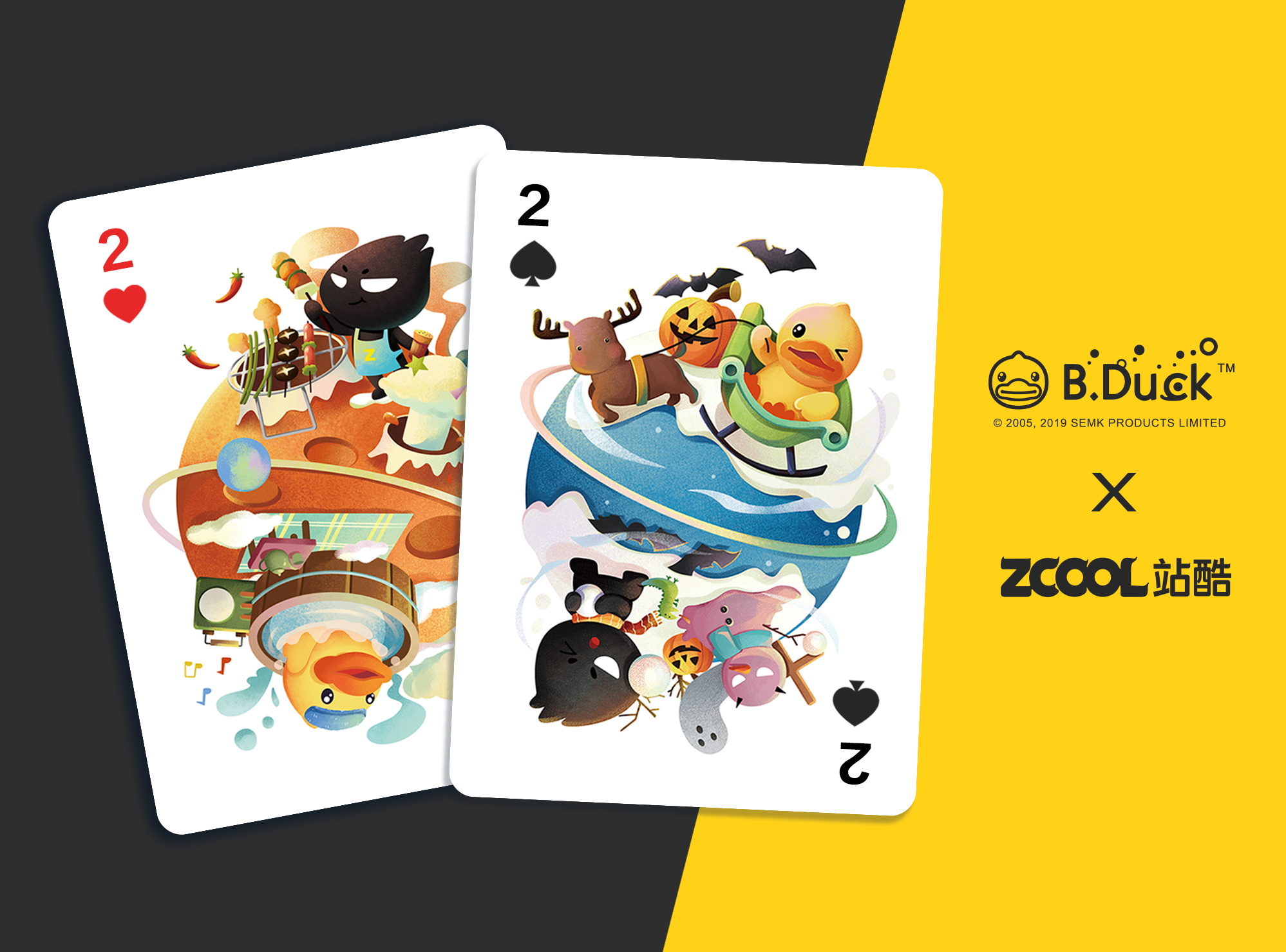 ZCOOL & B.Duck联名扑克设计之星球旅行_赤小道-站酷ZCOOL