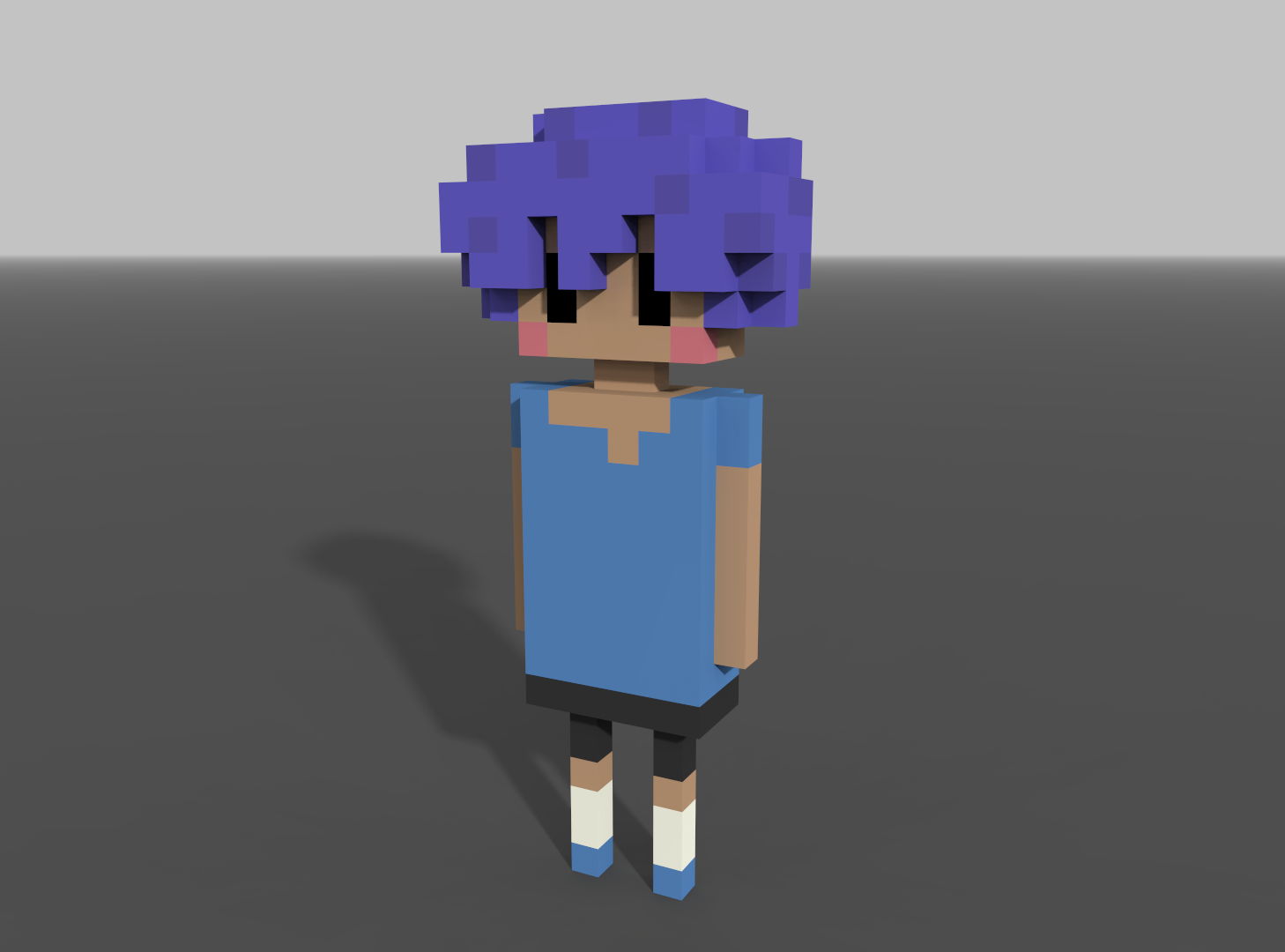 八茶的MagicaVoxel即兴创作: 蓝色男孩_八茶-站酷ZCOOL