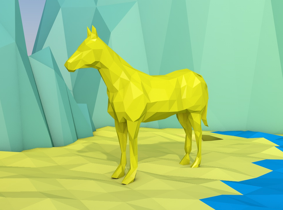 LOW POLY 小马_百米汤-站酷ZCOOL