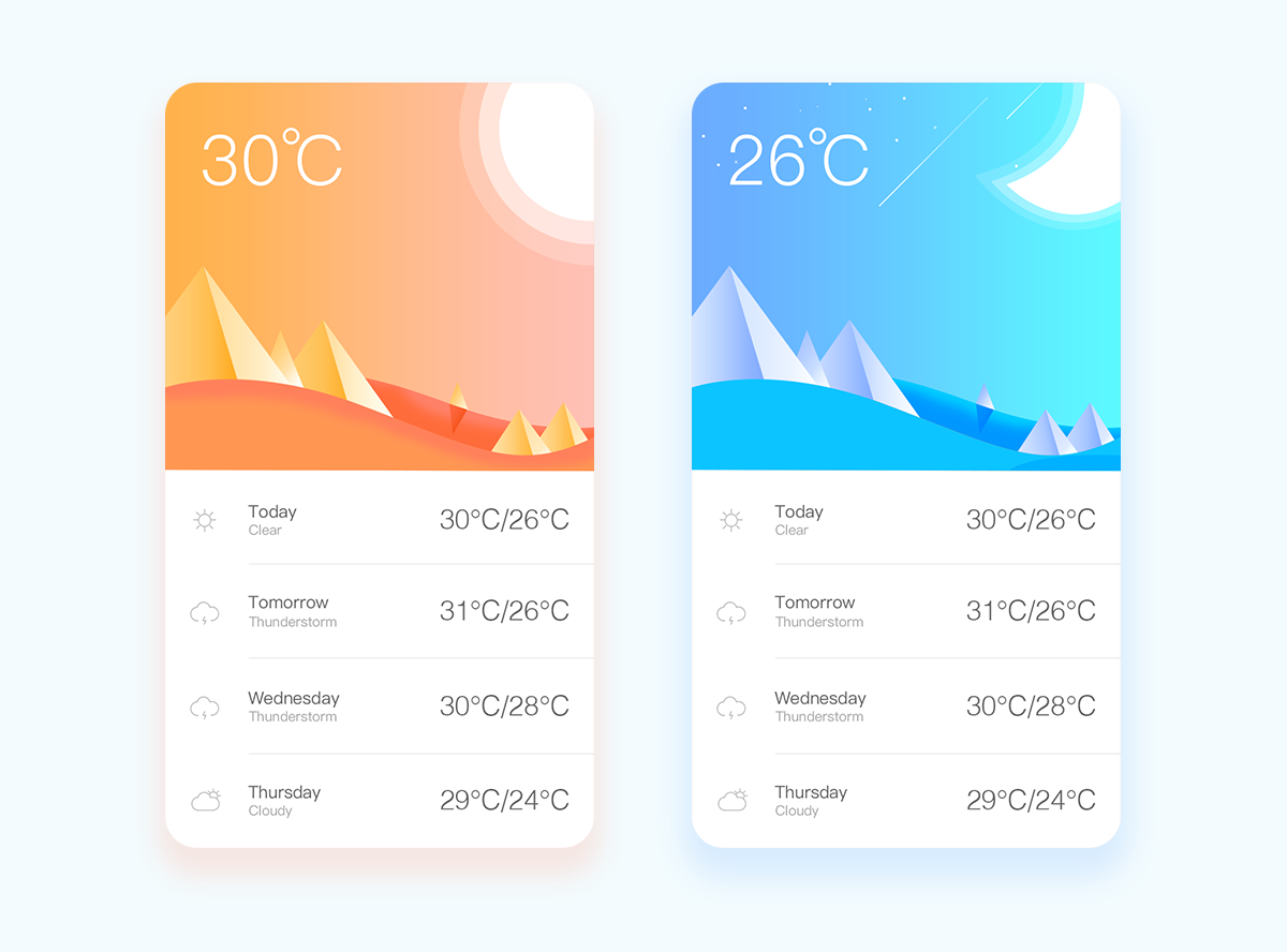 ui界面、天气界面_素材网站_图片免费下载-ZCOOL站酷