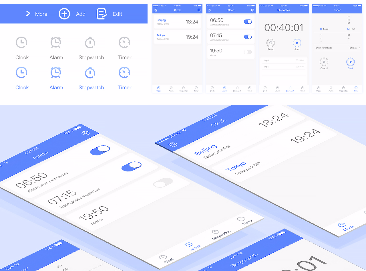 一款时钟UI界面练习_CarolynMa-站酷ZCOOL