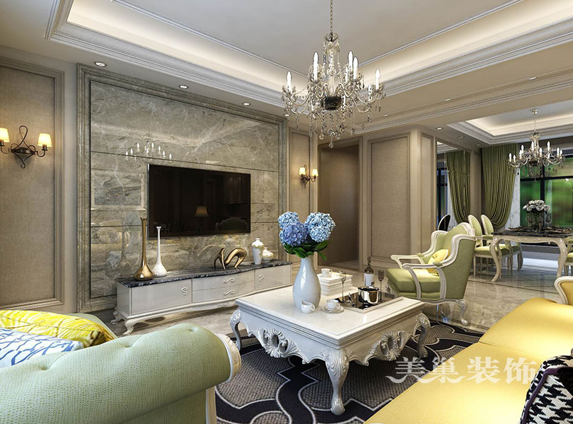 豫发大运城国园130平三室两厅 简欧风格装修样板间设计_室内装修设计管家-站酷ZCOOL