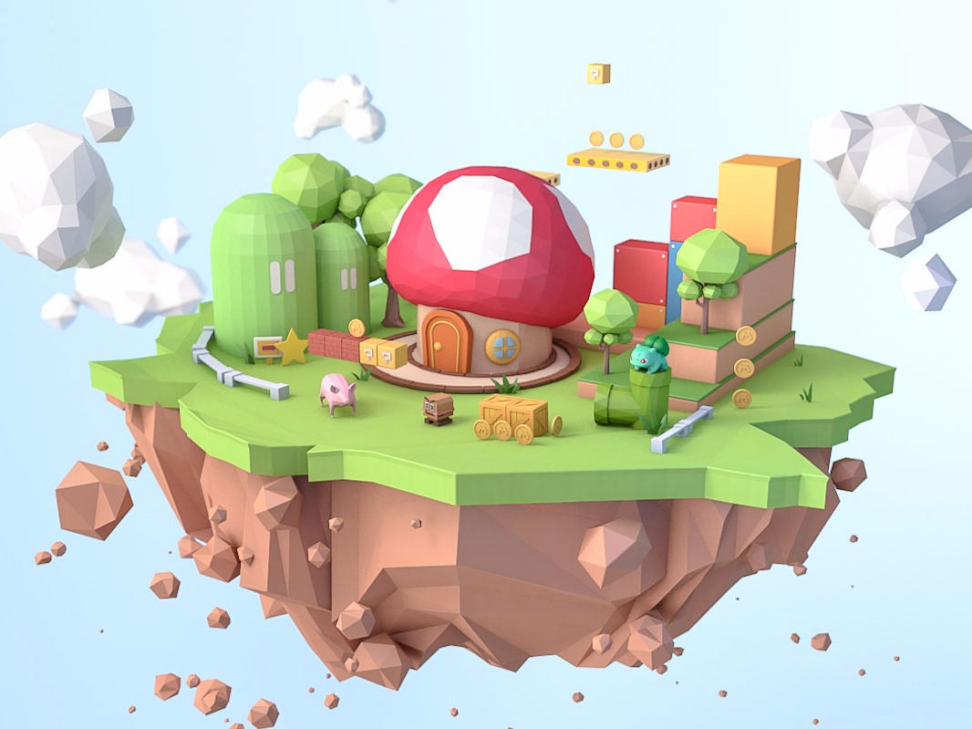 试试lowpoly建模_J豪_27149-站酷ZCOOL