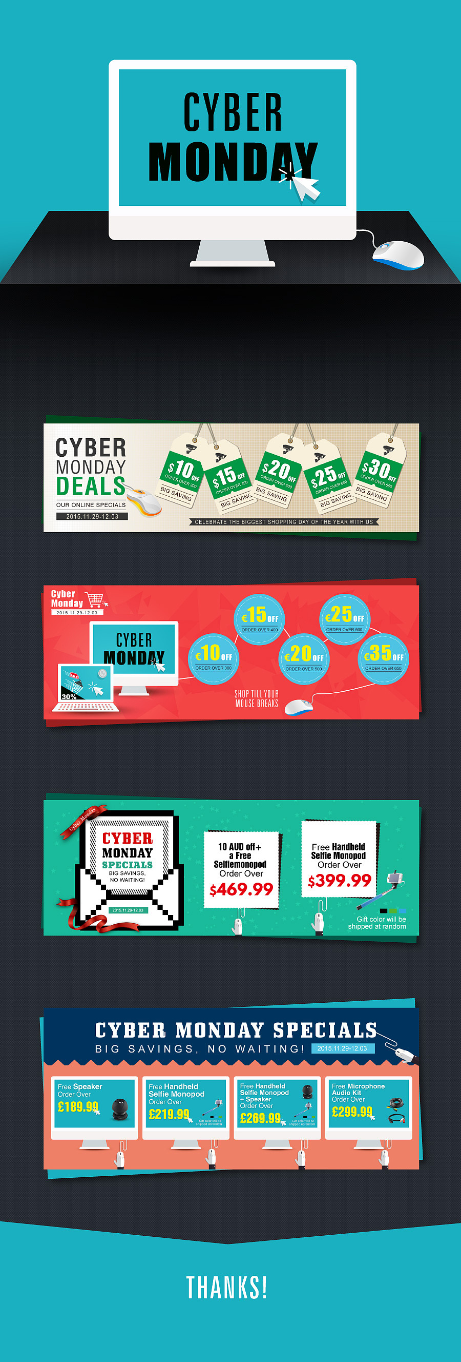 网络星期一促销广告/促销banner/Cyber Monday sale_wmgods-站酷ZCOOL