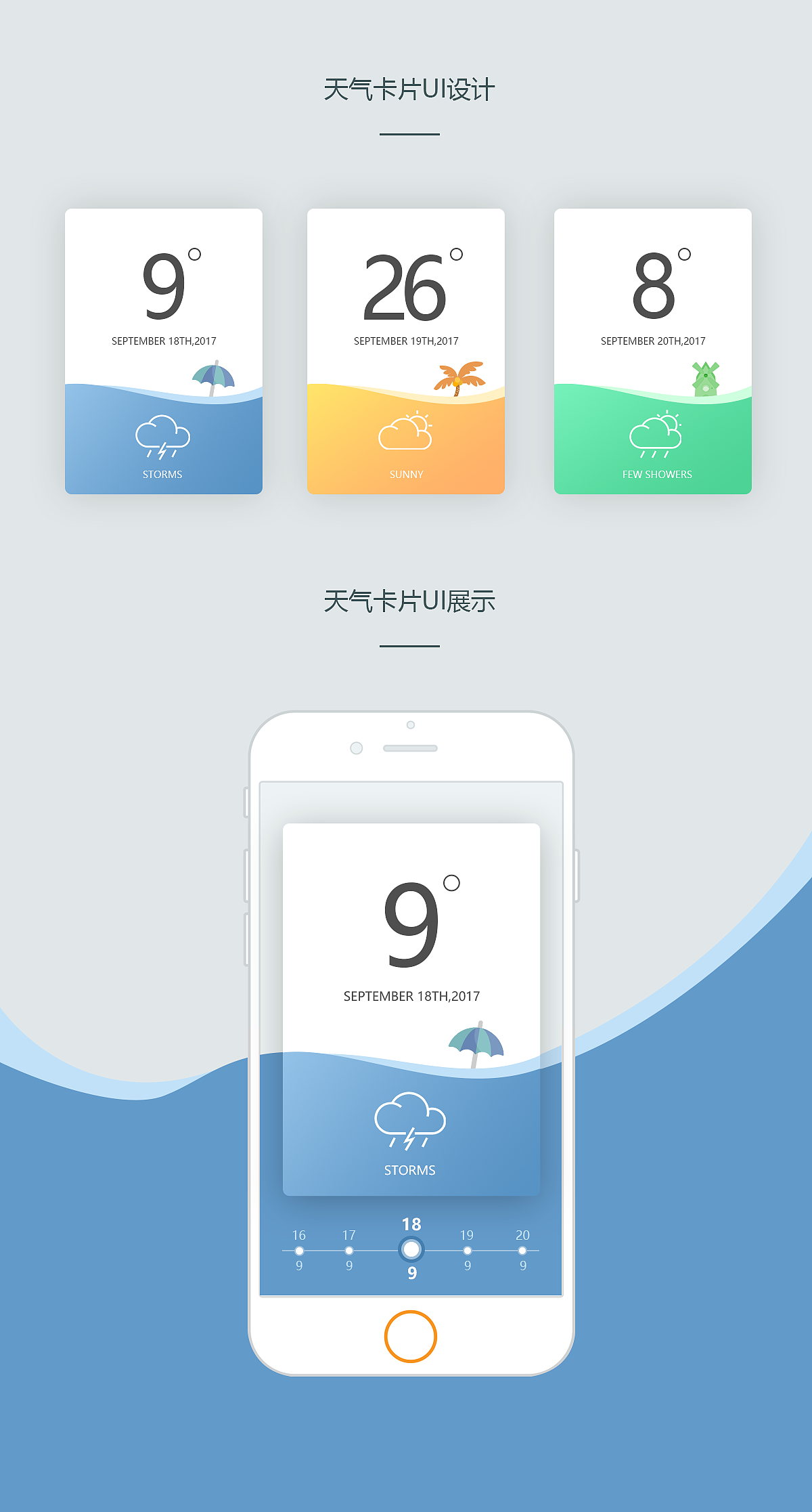 天气卡片UI设计_Designer_Sandy-站酷ZCOOL