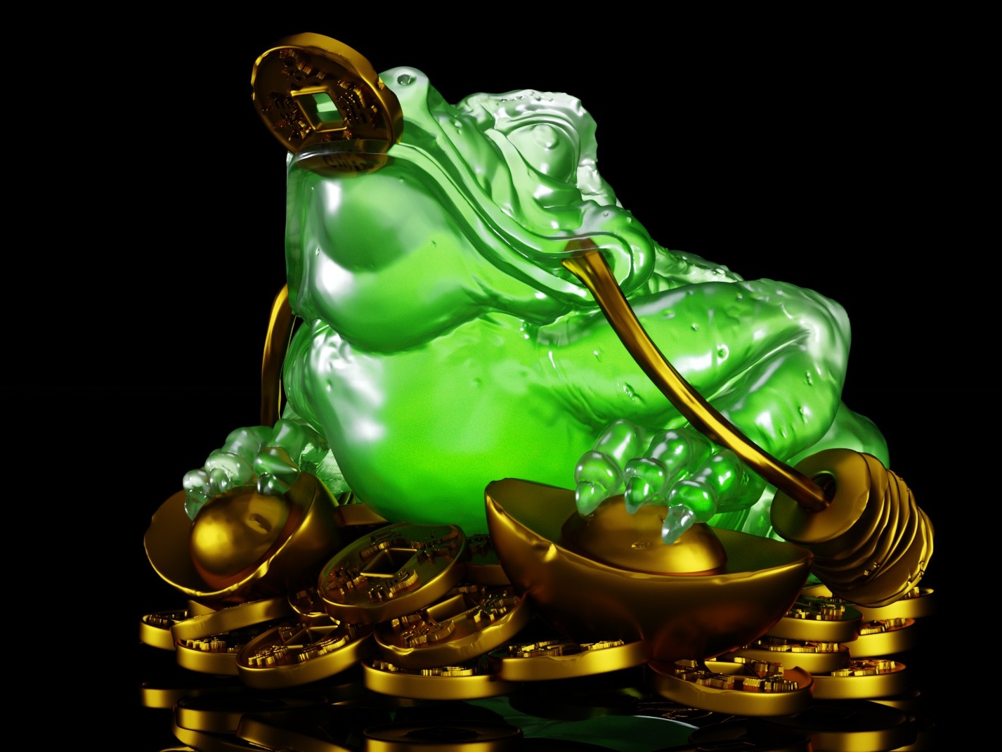 给自己增加财运换个桌面 玉蝉3S渲染练习_aila888-站酷ZCOOL