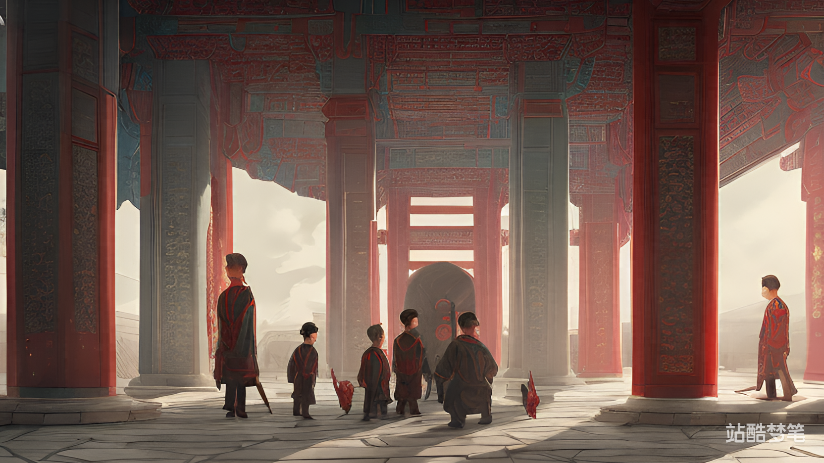 #站酷梦笔#在故宫出现的男孩，插画风，概念艺术，旷世_wangyujiao7788-站酷ZCOOL