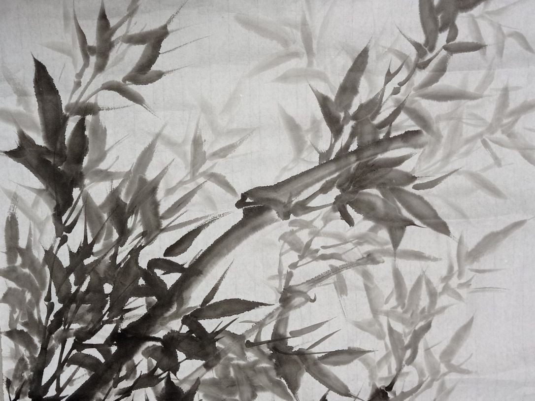 大写意墨竹-风竹_森三牧竹-站酷ZCOOL