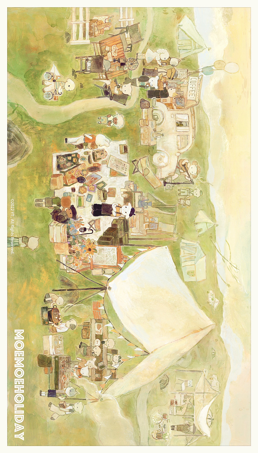 -萌萌假日-中秋露营手绘插画_lil5-站酷ZCOOL