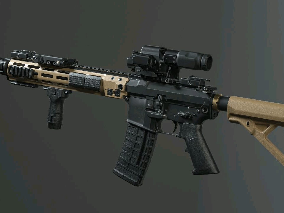 M4枪械写实渲染_LEARYIVANG-站酷ZCOOL