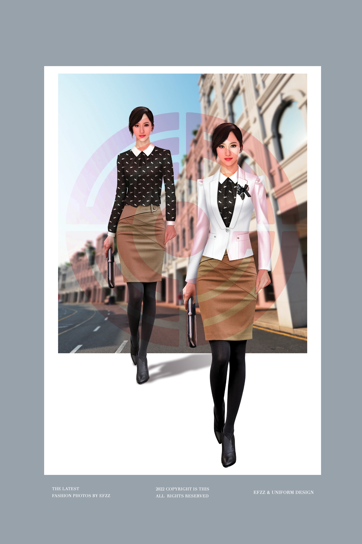 OL通勤装，时尚职业装设计图_原创服装设计大片作品_EFZZ制服设计-站酷ZCOOL