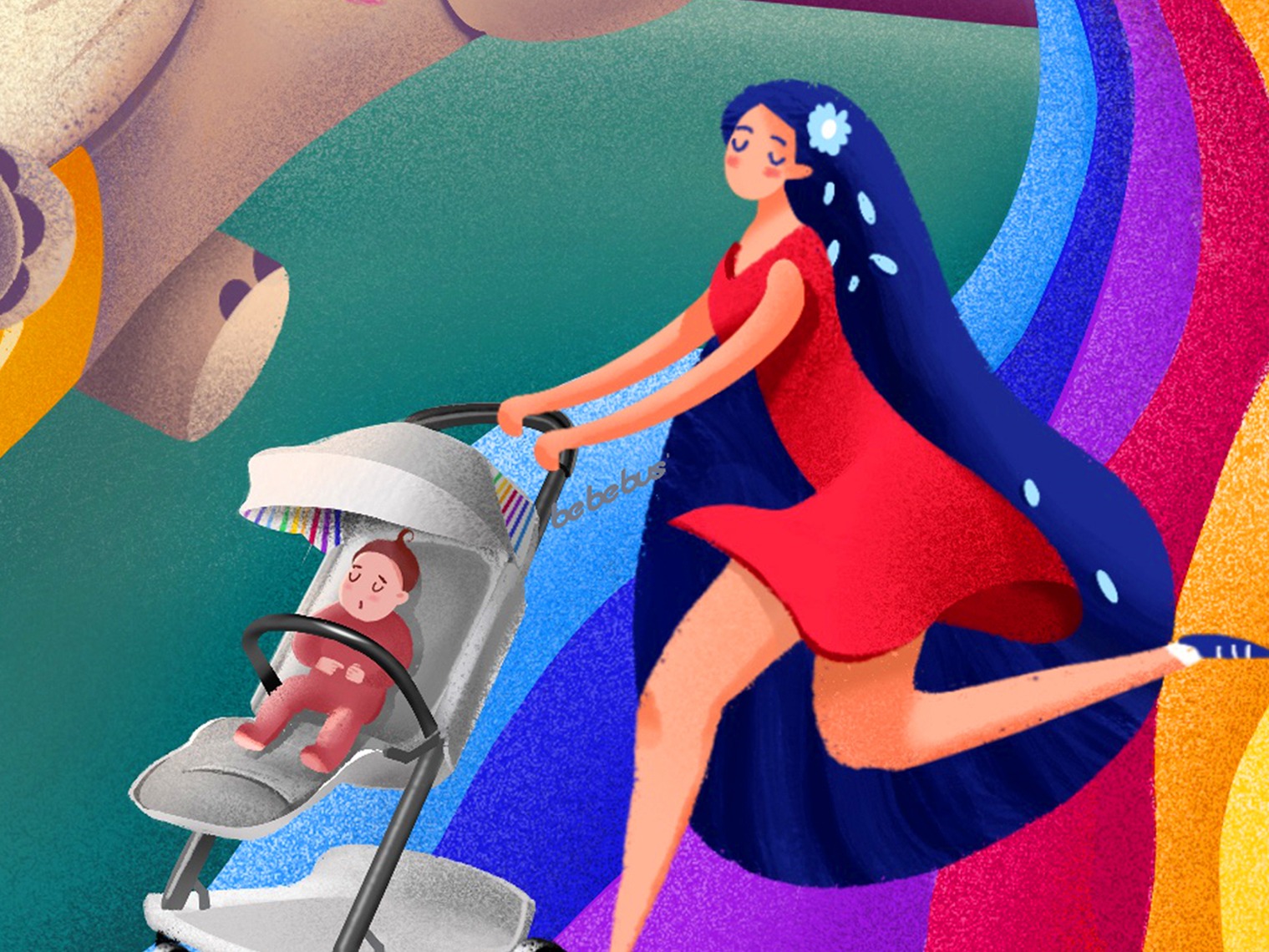 bebebus 2020年度 双十一宣传海报主视觉_专扶老婆婆过马路-站酷ZCOOL