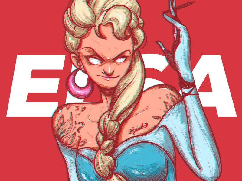 LINLIN DESIGN-ELSA-Hand-painted_柴霖霖-站酷ZCOOL