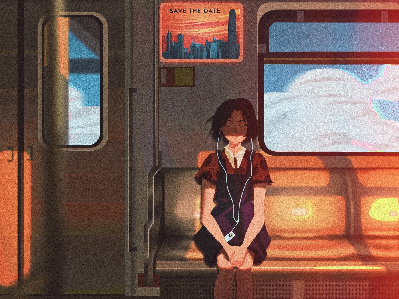 【速涂】-云上列车_插画师Ray-站酷ZCOOL