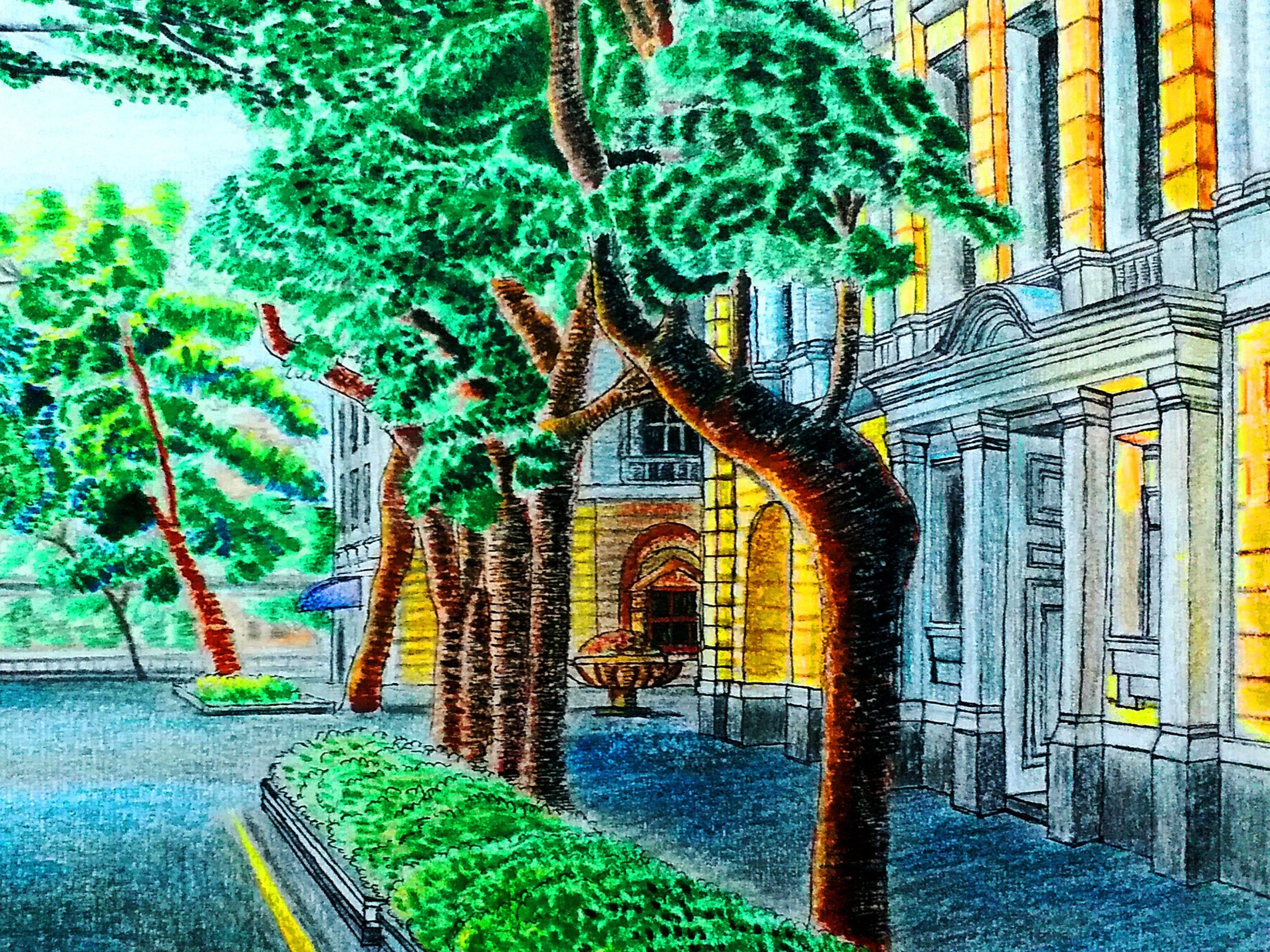 手绘·下午时分的沙面一角——（1）_汤俊文MRTJW-站酷ZCOOL