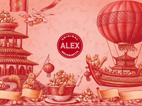 合作插画 |坚果巡礼_花椒的Alex-站酷ZCOOL