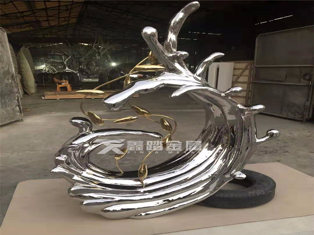 手工锻造不锈钢浪花雕塑 广场大型抽象不锈钢雕塑摆件_xt188869-站酷ZCOOL