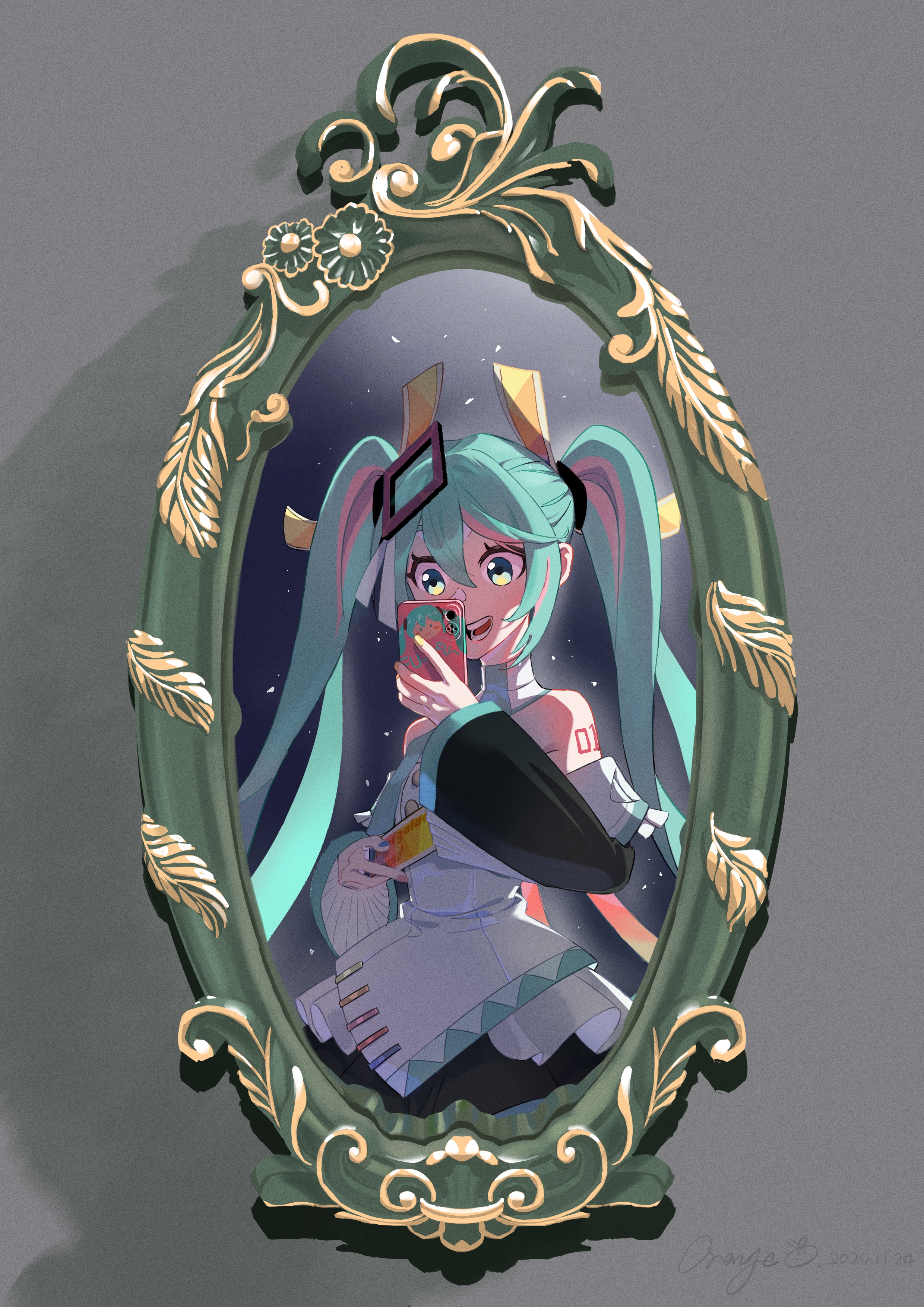 抓到一只自拍的miku_橙子焦糖in-站酷ZCOOL