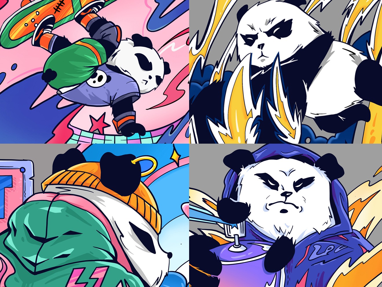 panda fitness 潮流墙绘_LEO零三七-站酷ZCOOL