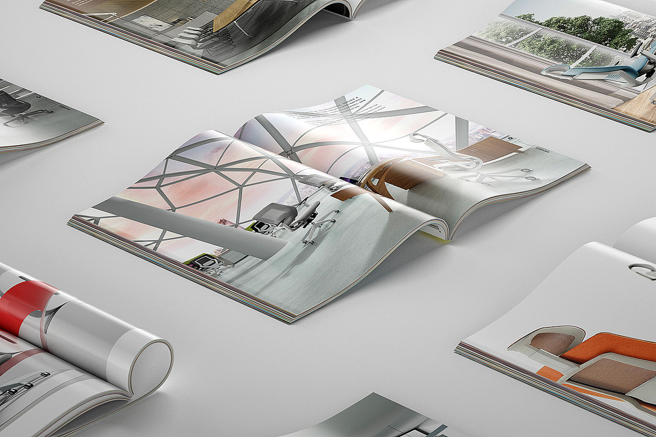 办公椅场景建模渲染+画册设计_Ryan_TBB-站酷ZCOOL