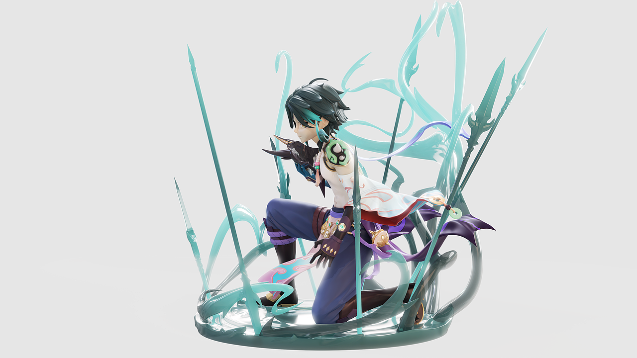 原神同人手办——魈_睿语_ReYU-站酷ZCOOL