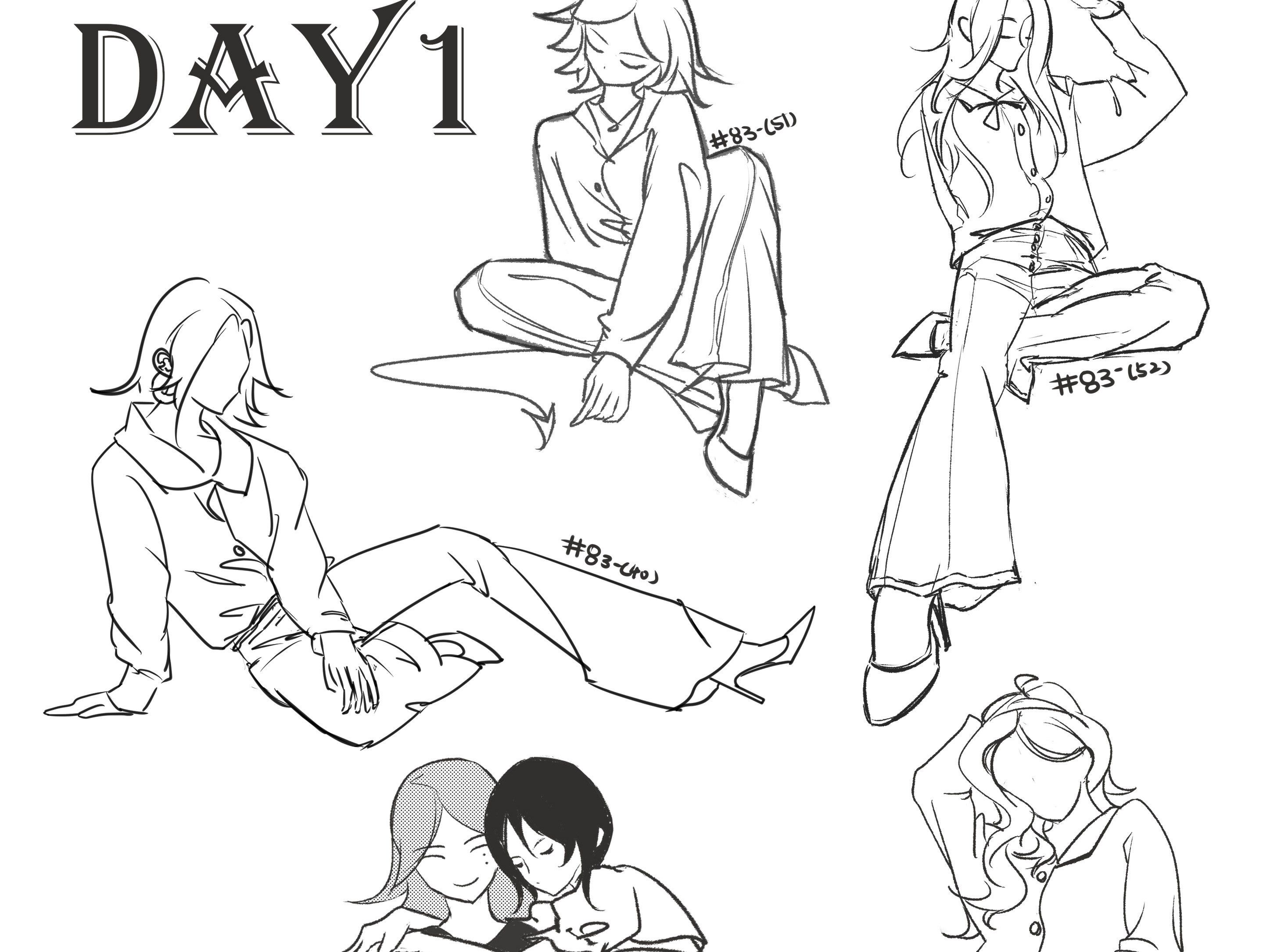 #速写60天挑战赛# day 1 @速写班长_千鹤莉莉卡-站酷ZCOOL