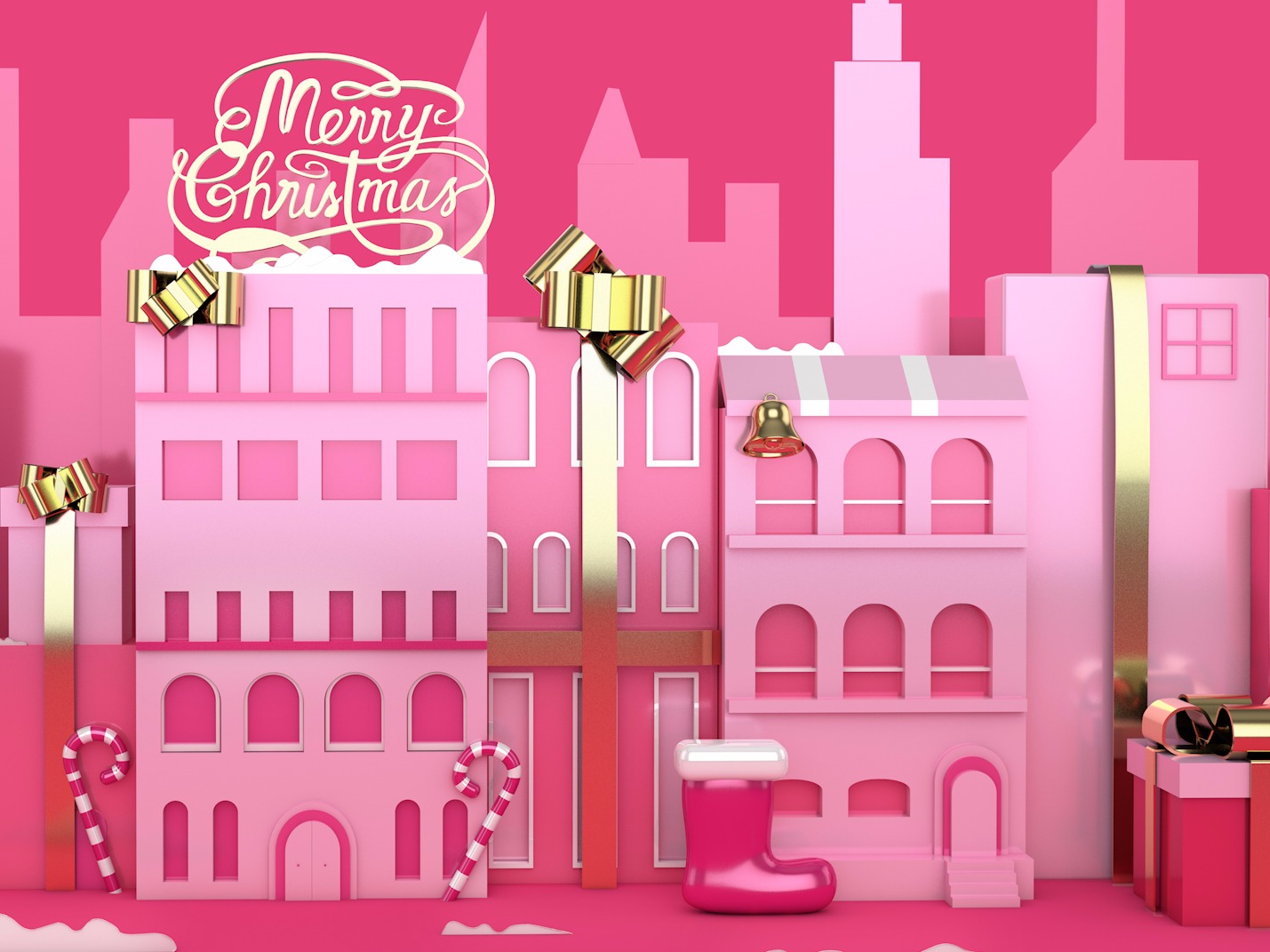 【练习】圣诞C4D建模渲染海报_Mr丶初晴-站酷ZCOOL