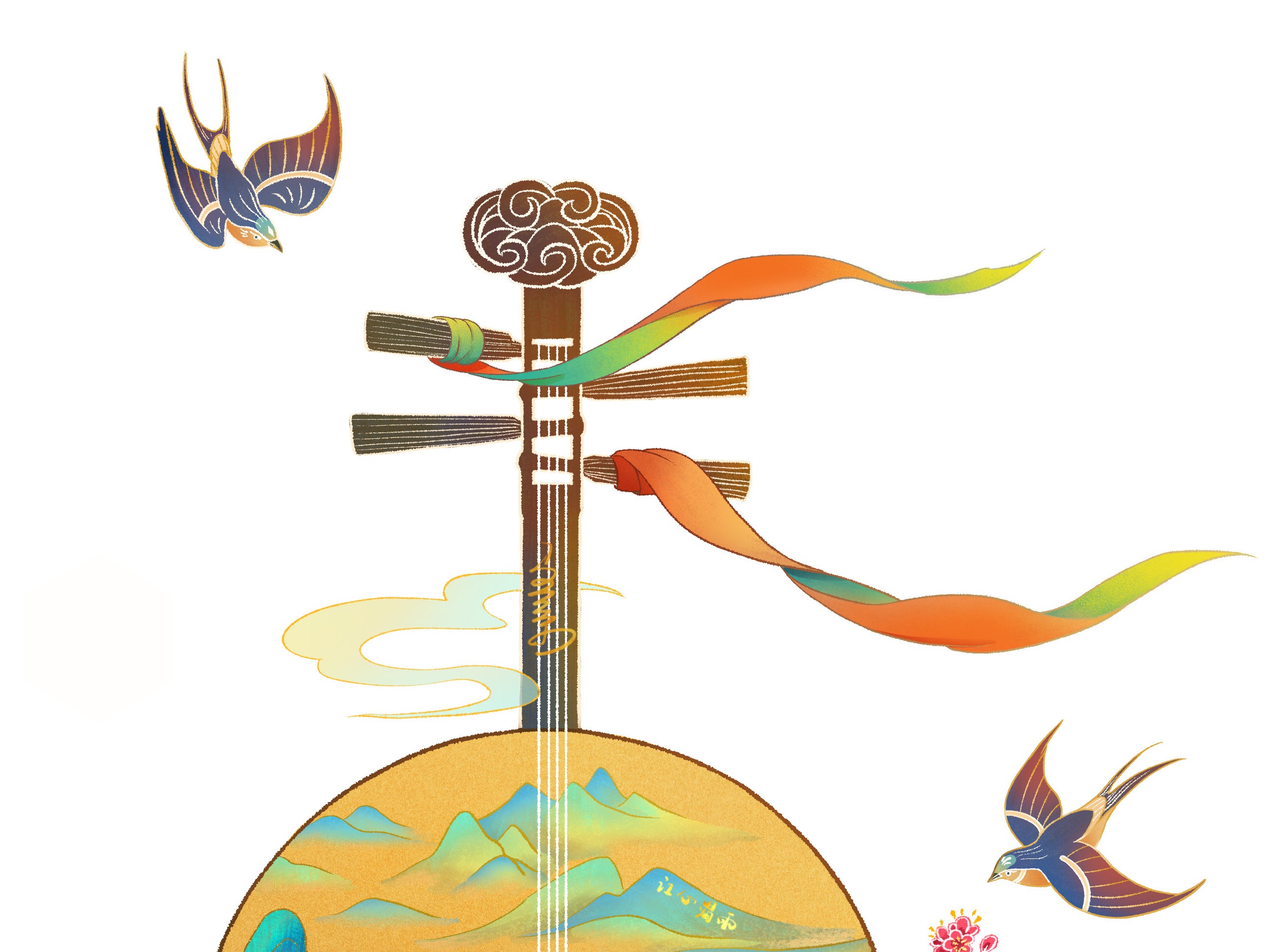 飞天·月琴寻春_江心渴雨-站酷ZCOOL