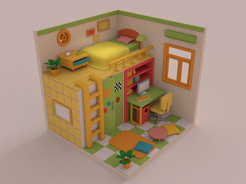 maya小场景临摹_不如赐梦境予我-站酷ZCOOL