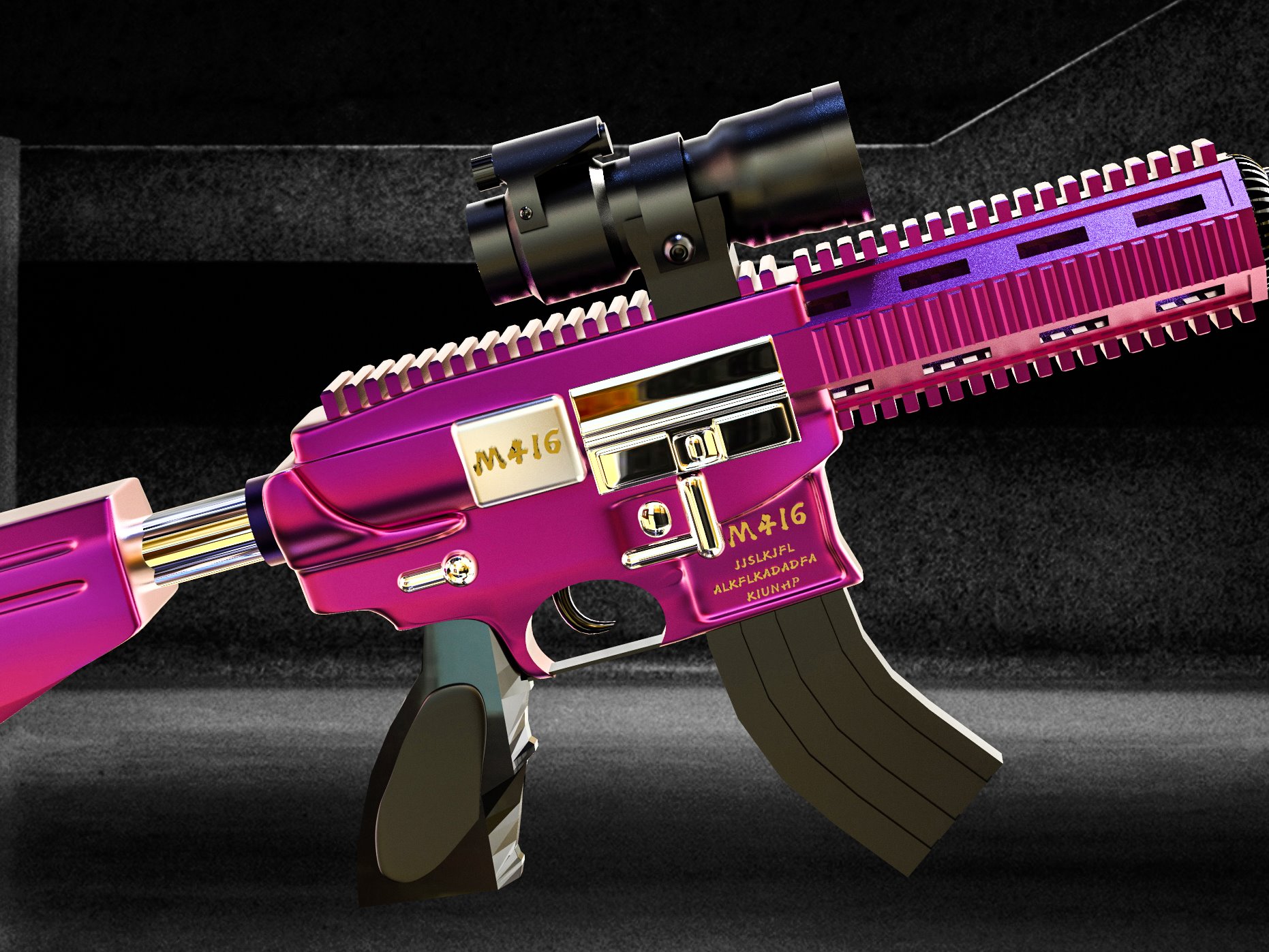 【和平精英】M416黑紫配色_XIAGAO-站酷ZCOOL