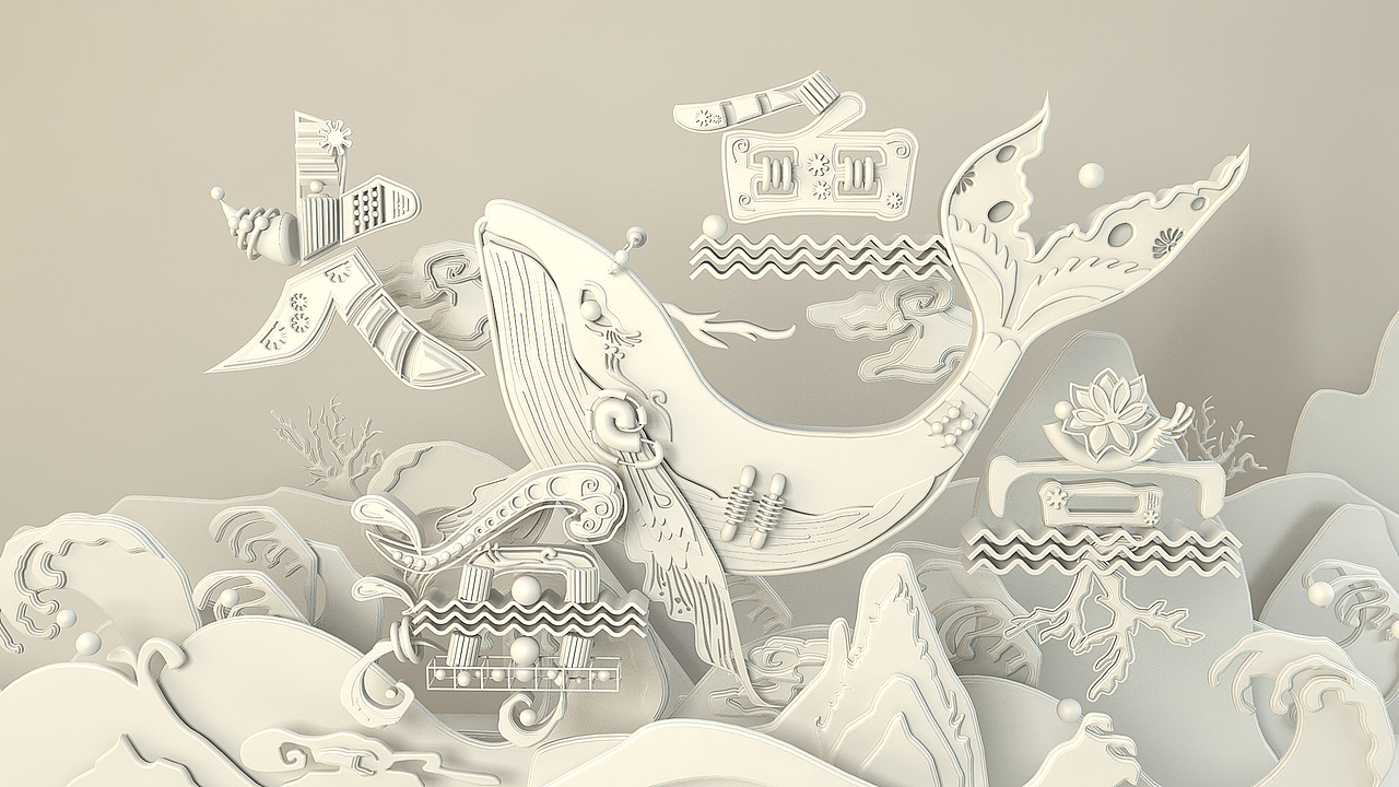 C4D剪纸风建模_Qms倩-站酷ZCOOL