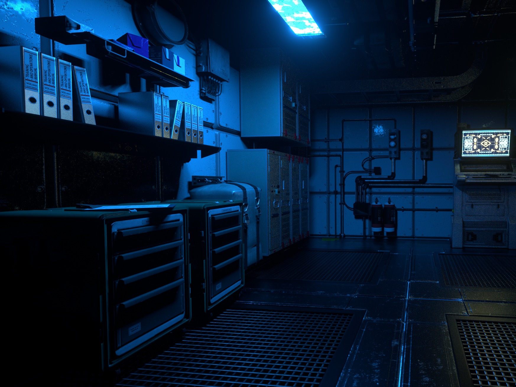 科幻室内场景渲染_寒月葬花魂-站酷ZCOOL