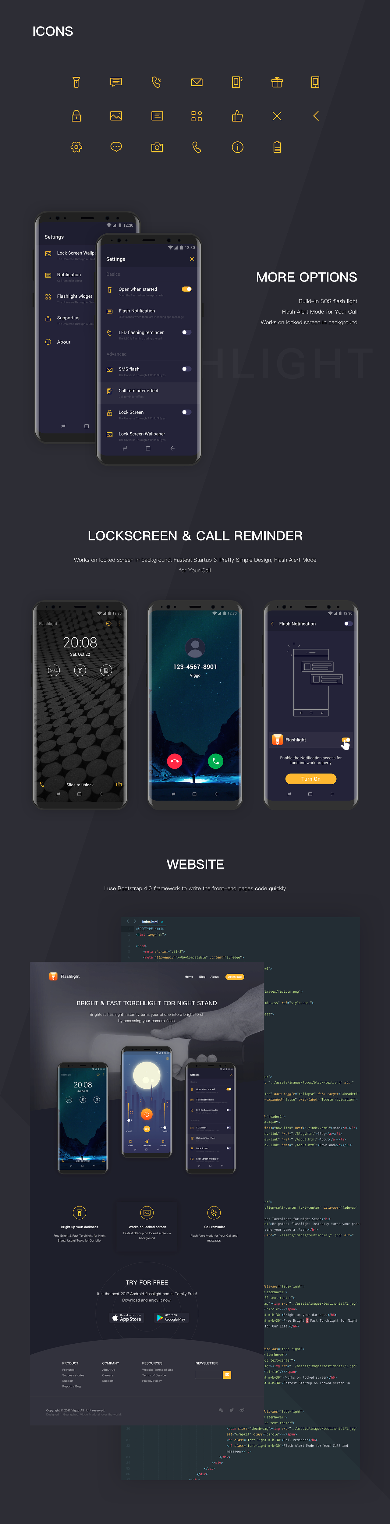 Flashlight APP UI-手电筒 _ViggoZ-站酷ZCOOL