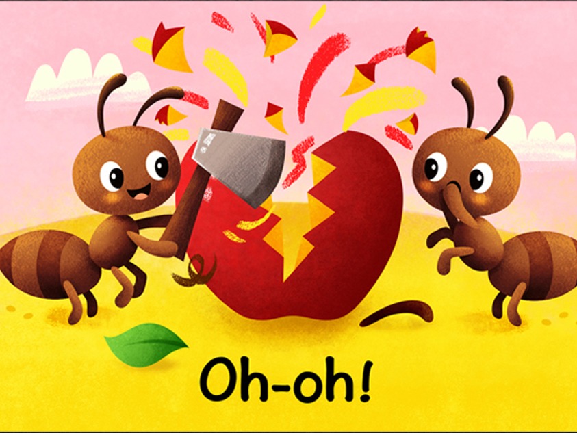 儿童英语绘本 Apple！Ant！Ax！_Fifi_Jin-站酷ZCOOL