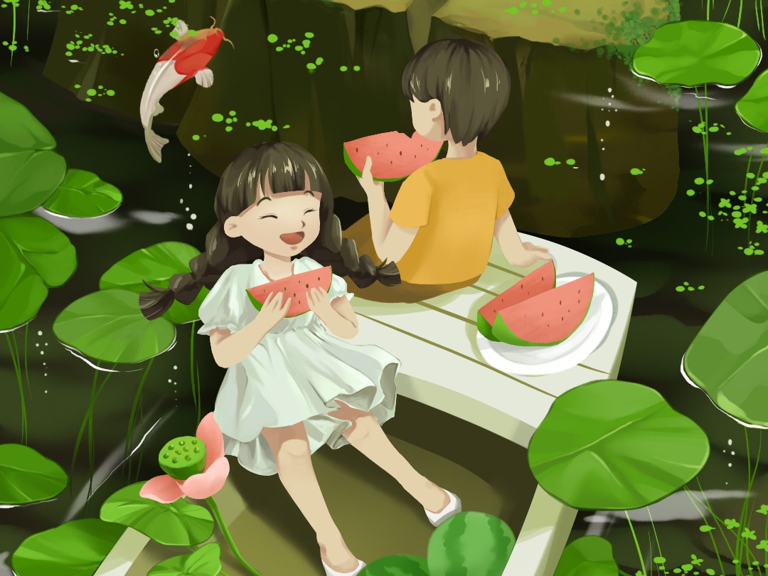 夏至 节气插画海报_博彦科技UED-站酷ZCOOL