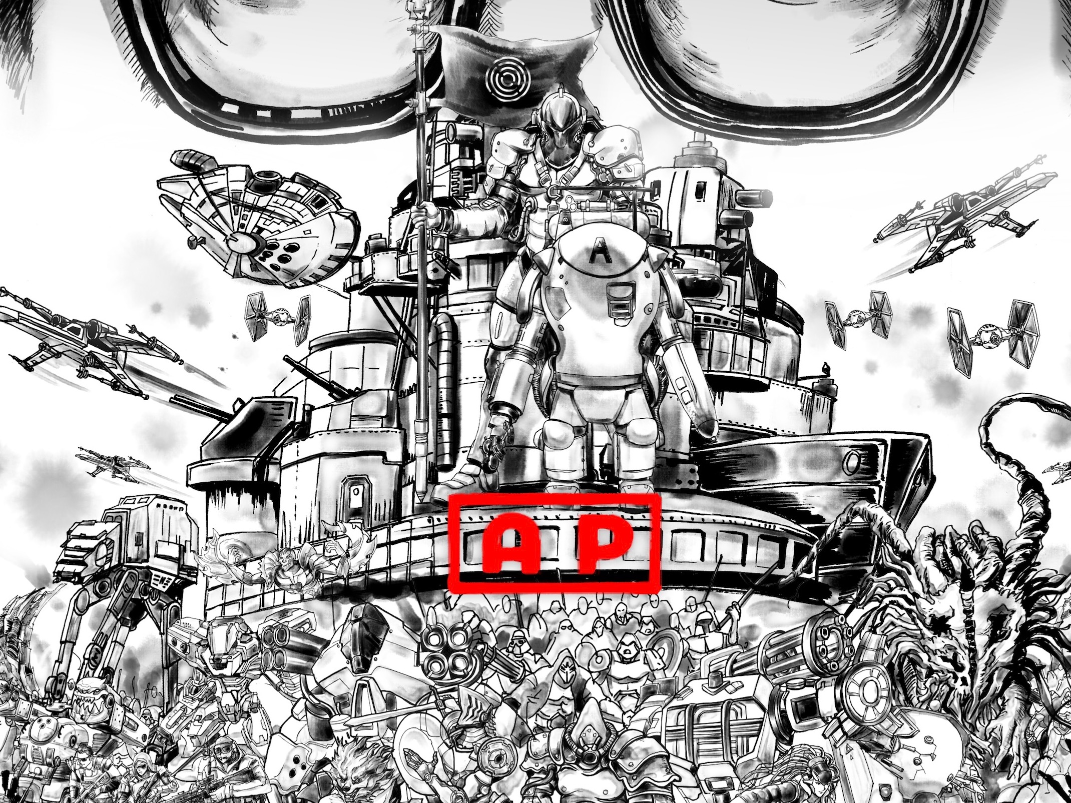 《背后有神》之战争艺术篇文化墙绘_JHHH家煌-站酷ZCOOL