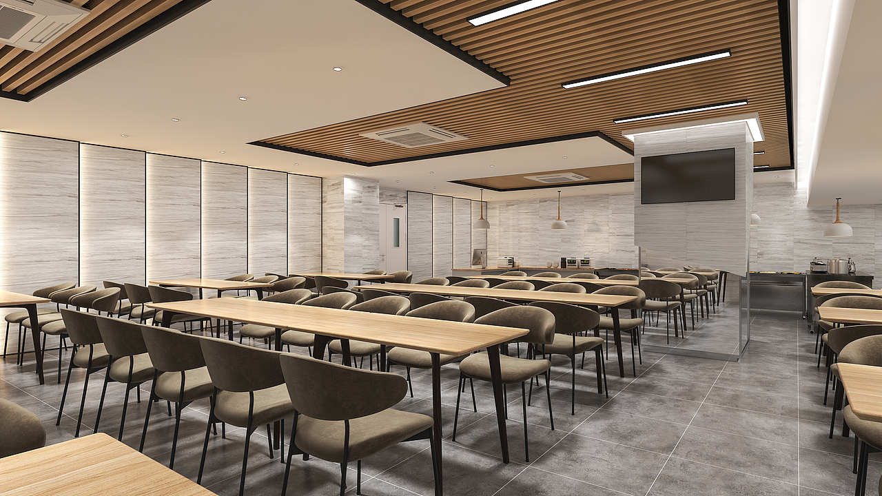 职工餐厅|space|Home Decoration Design|脸挡黄鸡风车_Original作品-站酷ZCOOL