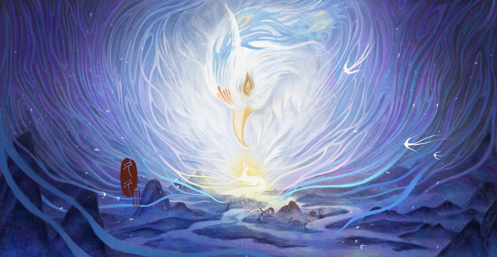 山海经中国神话传说——重明鸟_Vviere久久-站酷ZCOOL