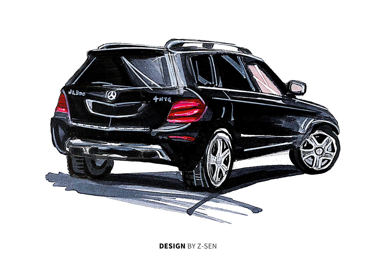 汽车-手绘效果图_Zsen_zZ-站酷ZCOOL