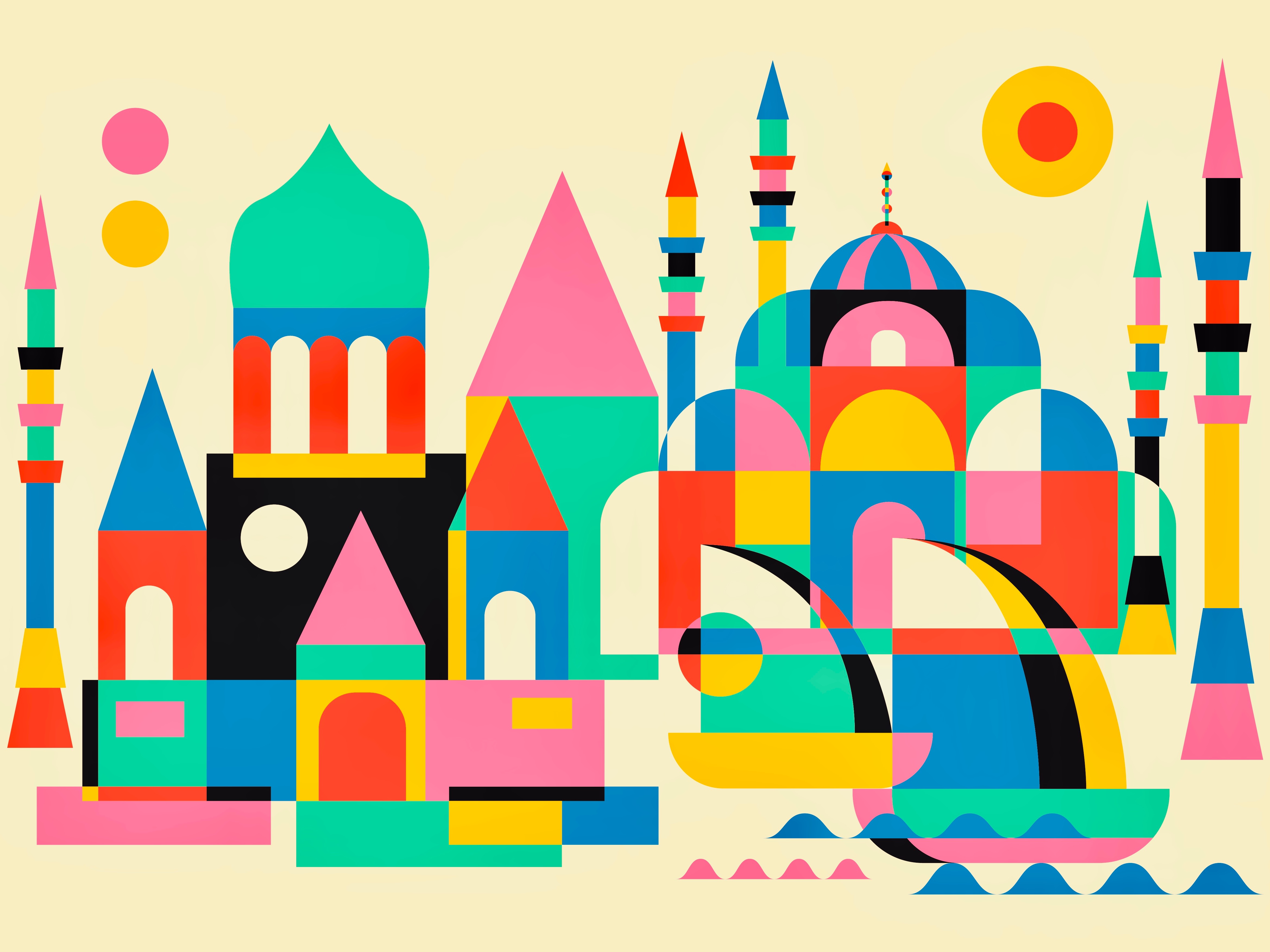 巴黎客户私人订制的“伊斯坦布尔”城市风景 主题插画_jendu-站酷ZCOOL