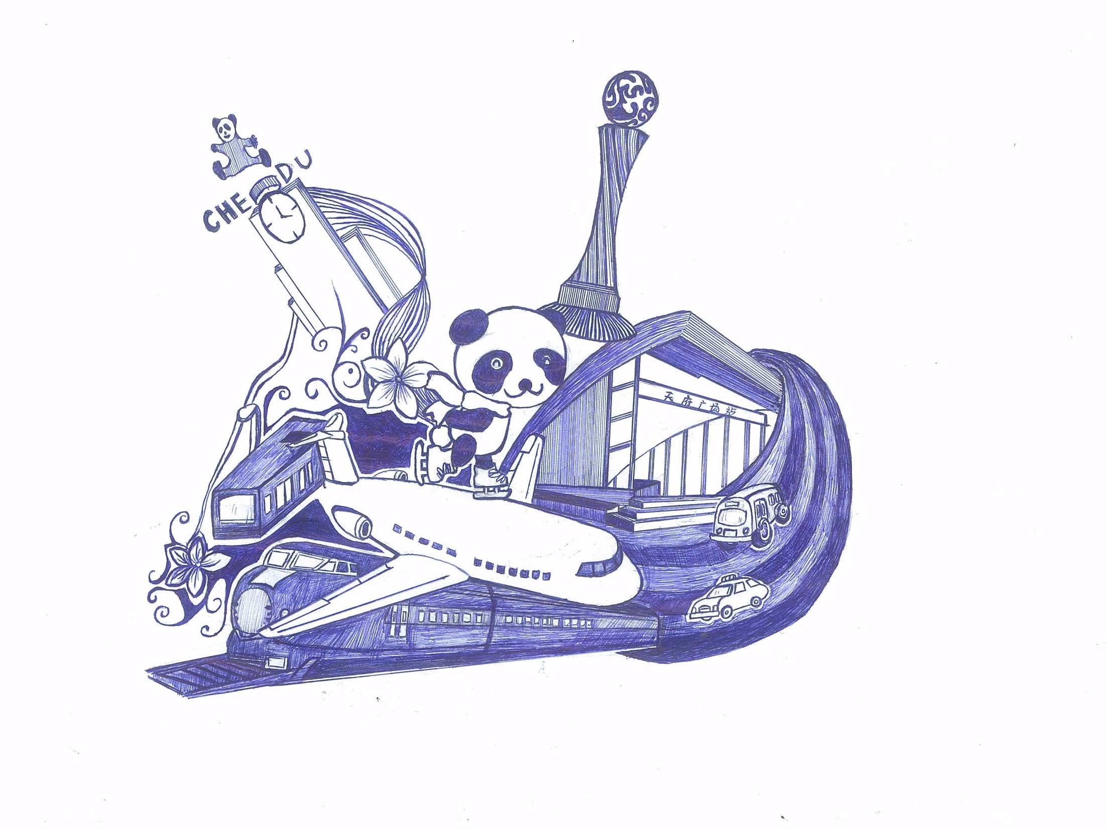 部分手绘作品，中间部分细节为模仿_hey笑-站酷ZCOOL