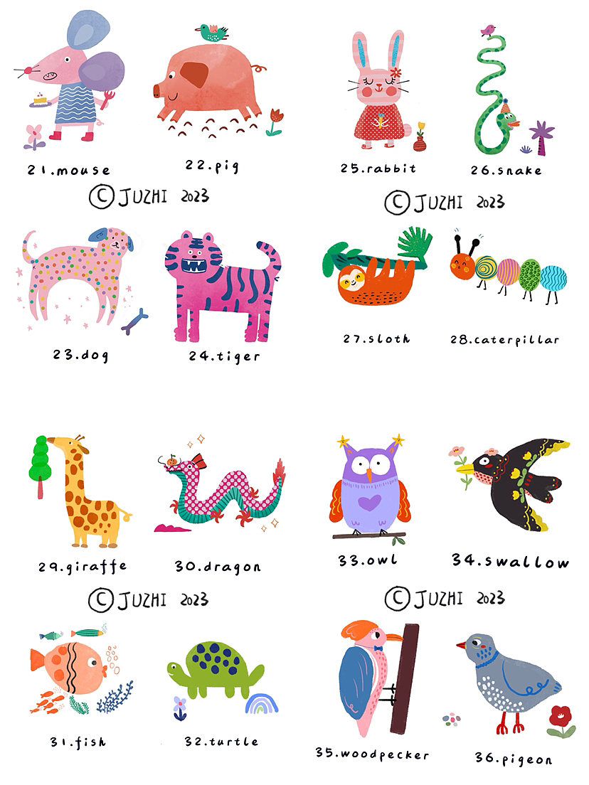 万物可爱｜100个小动物图案创作_橘枳JZ-站酷ZCOOL