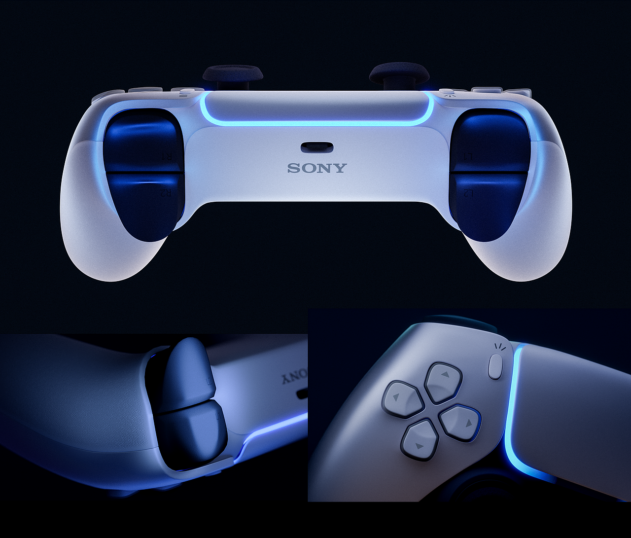 PS5 Controller DualSense Rendering/手柄渲染_东one-站酷ZCOOL