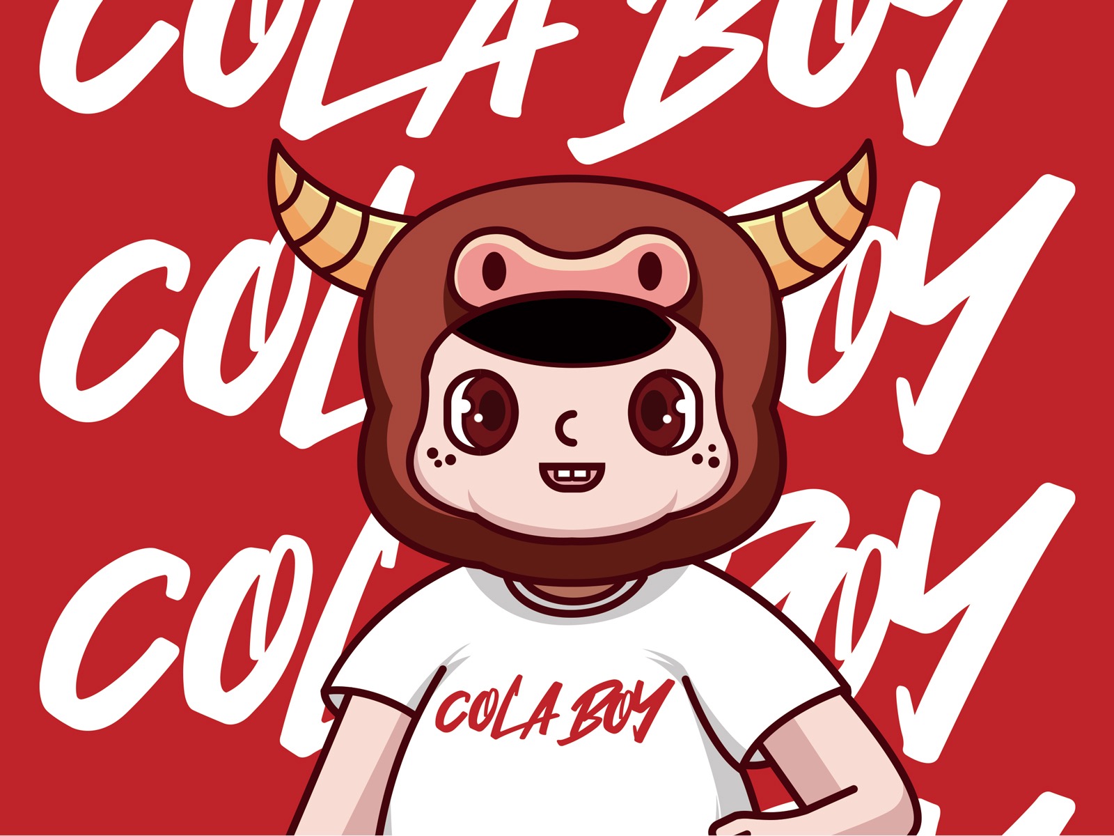 个人原创IP形象设计 | COLA BOY 2021新年海报_肥宅快乐水的快乐-站酷ZCOOL