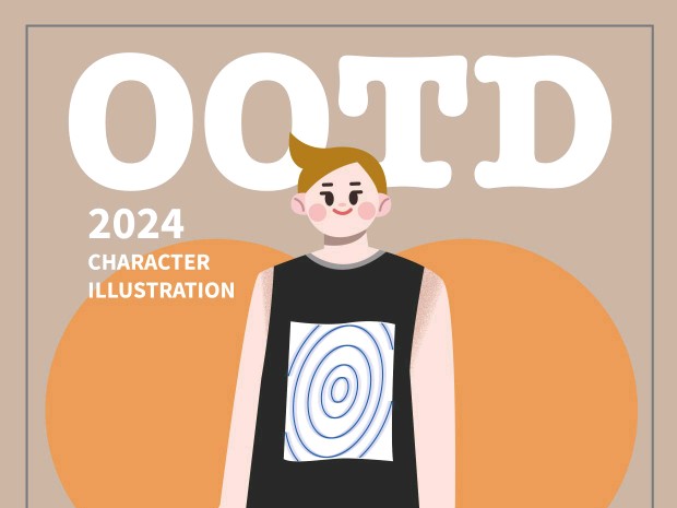 OOTD7 扁平风格插画 人物插画_Jade_Jiang酱仔-站酷ZCOOL