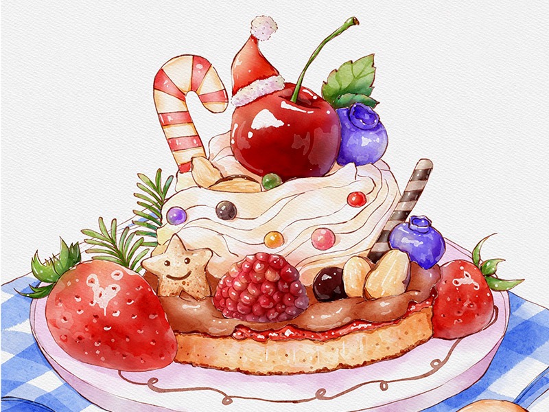 2021【ipad美食插画系列1】甜品篇_天天hedy-站酷ZCOOL