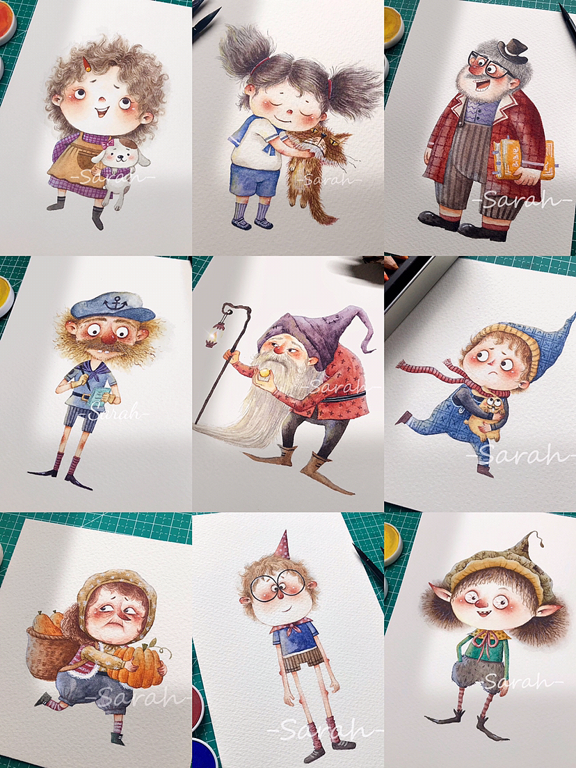 原创水彩人物 |合集_Sarah鹿慕溪-站酷ZCOOL