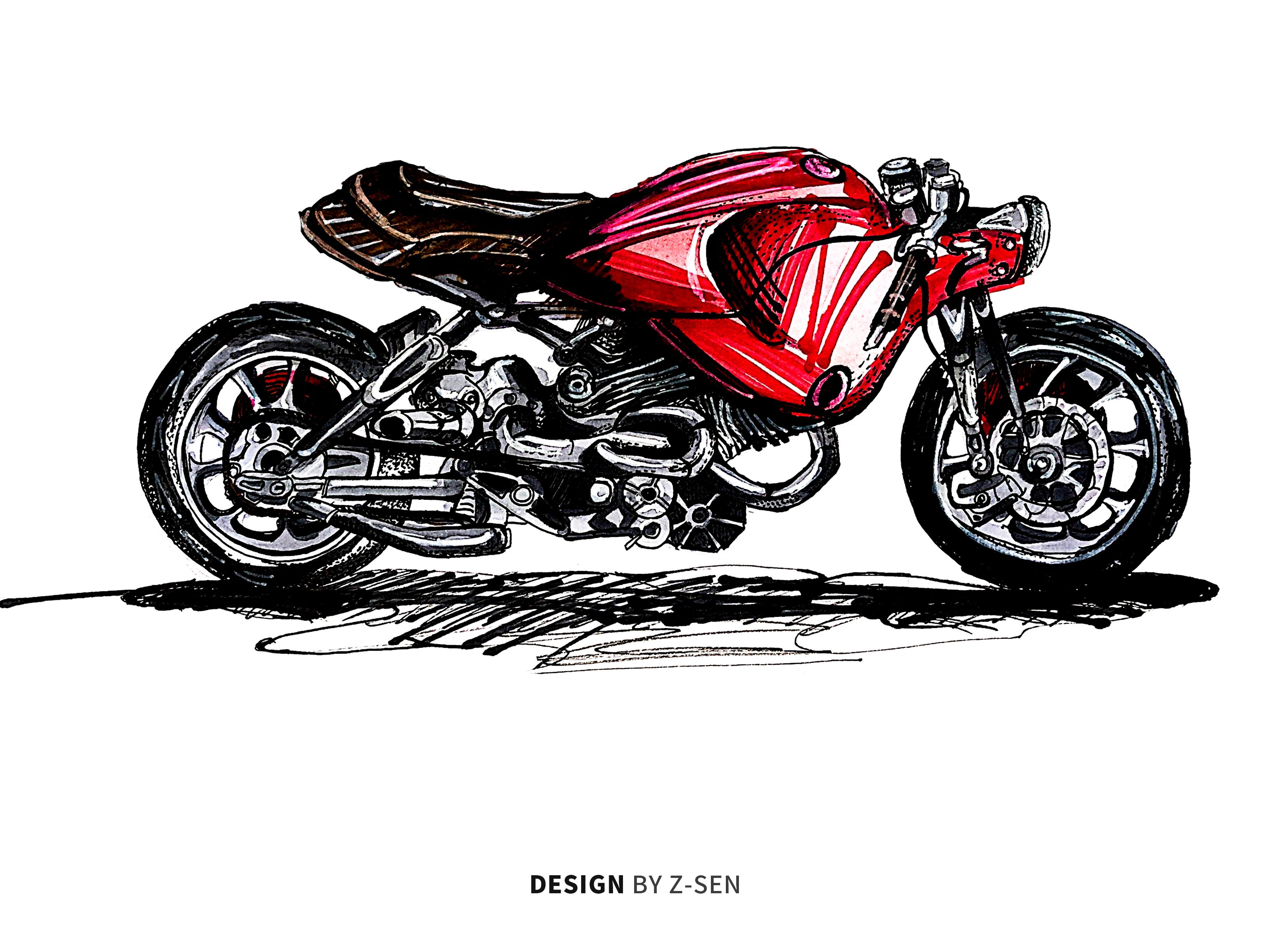 机车-手绘效果图_Zsen_zZ-站酷ZCOOL